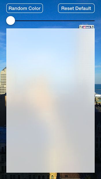 An Image Of A White Screen With The Sky In The Background And Buildings On The Other Side