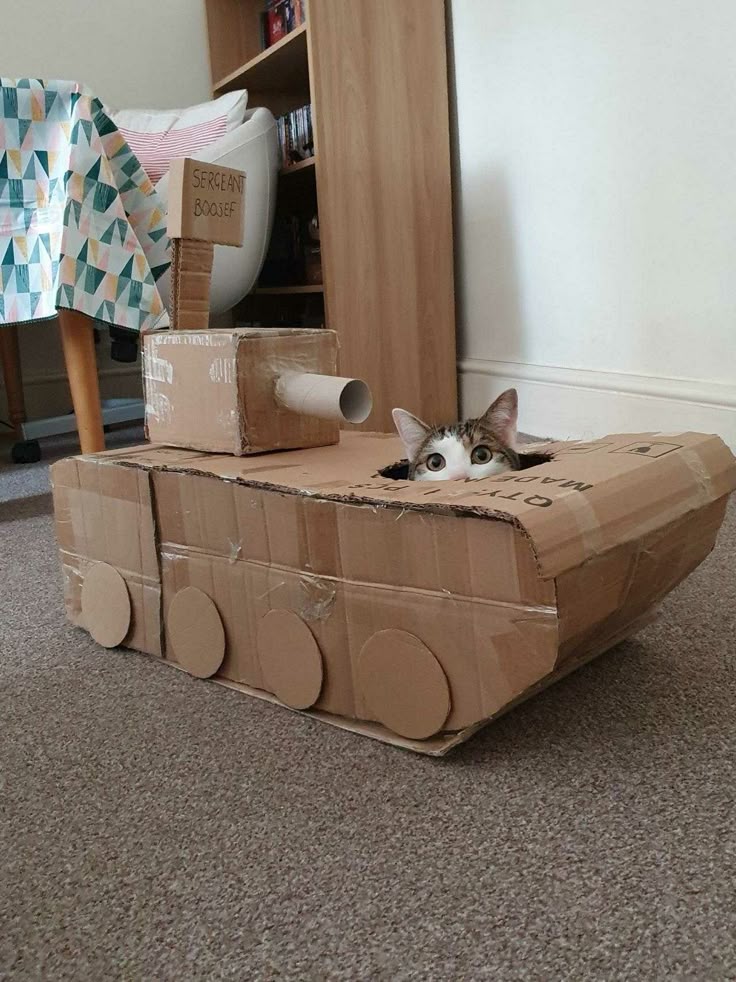 Pin On Silly Kinzie Cat House Diy Cardboard Cat House Cat Diy
