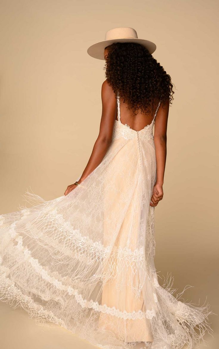 Rustic Boho Wedding Dress With Fringe Details Harlo Boho Wedding Dress Boho Chic Wedding