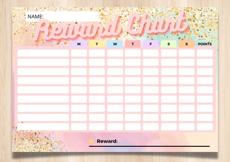 Girls Reward Chart Girls Chore Chart Rainbow Reward Chart Chore List Printable Reward Chart