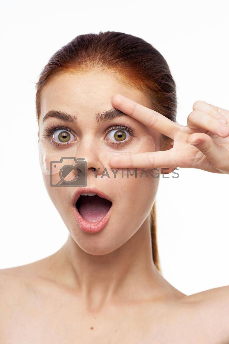 cheerful woman bare shoulders clear skin face mask by Vichizh Vectors ... cheerful woman bare shoulders clear skin face mask by Vichizh Vectors ...