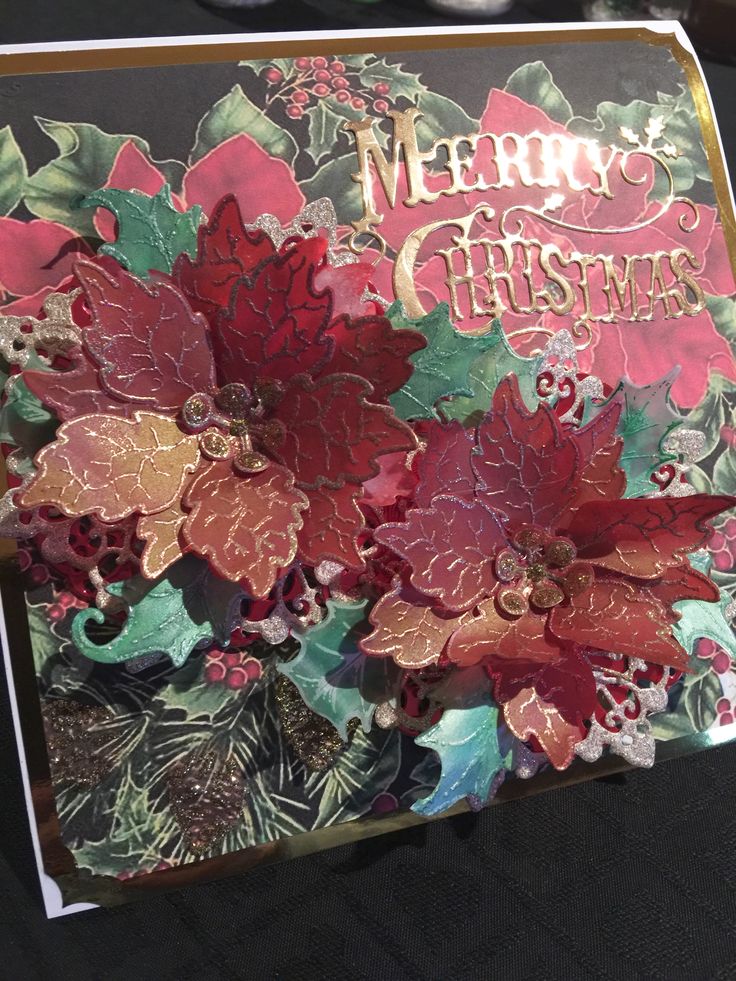 Vellum Poinsettias Made With Heartfelt Creations Sparkling Poinsettia Dies And Stamps Flower