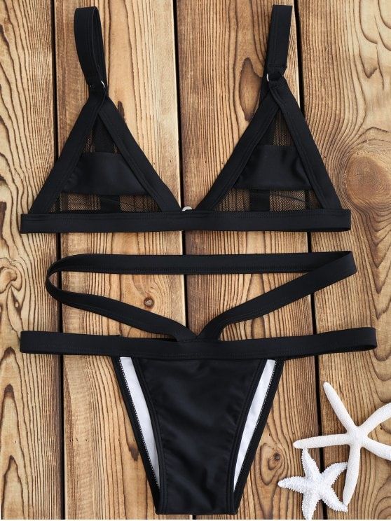 Up To 80 Off Mesh Panel Bandage Bikini Zaful Swimwear Zaful Zaful
