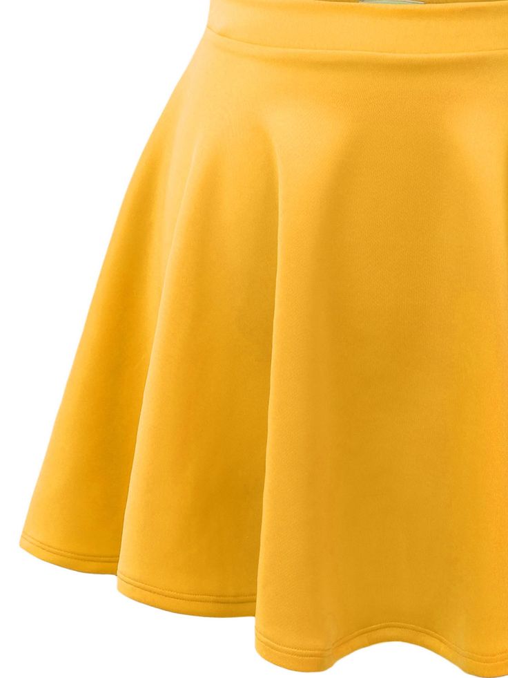 Mbj Wb211 Womens Basic Versatile Stretchy Flared Skater Skirt Xxl
