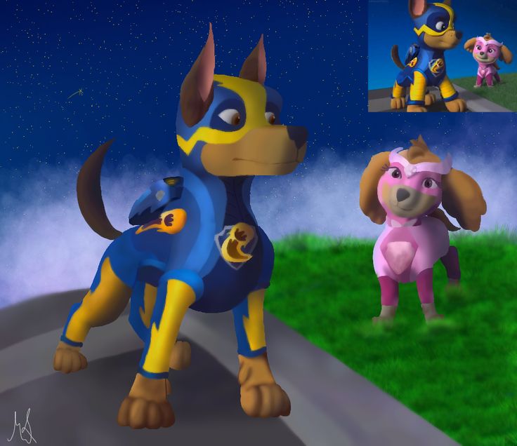 Paw Patrol Mighty Pups Chase X Skye Fanart Paw Patrol Paw Pup