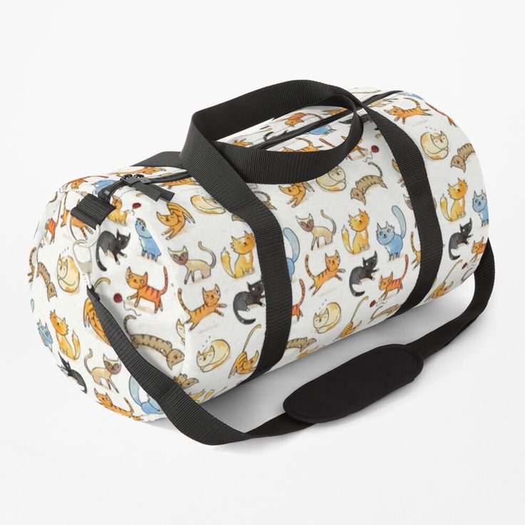 Cats Cats Cats Duffle Bag By Dinomike Redbubble Custom Duffle Bags Mystic Messenger Buy A