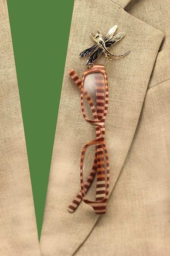 Polished Brass Dragonfly Magnetic Eyeglass Holder Or Brooch Etsy In 2023 Magnetic Eyeglass