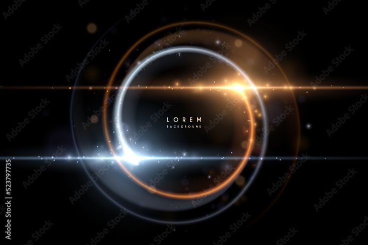 Abstract gold and white circle light effect on black background vector ... Abstract gold and white circle light effect on black background vector ...