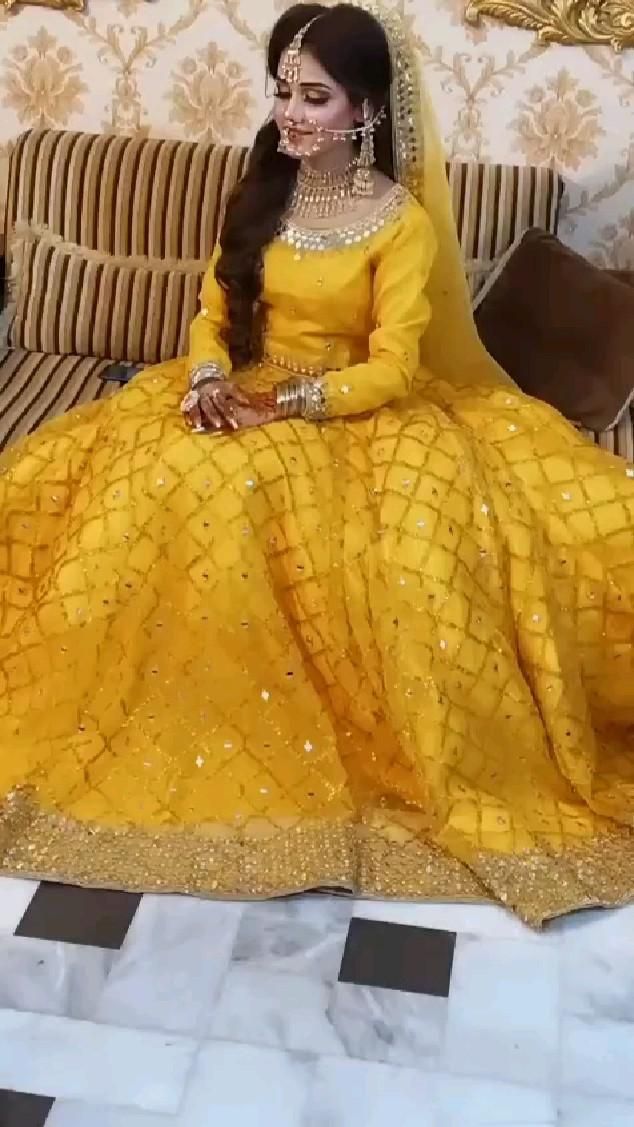 Haldi Ceremony Gown Wedding Haldi Dress Fancy Dresses Long Fancy Dresses