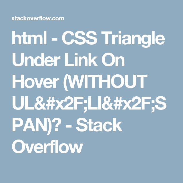 The Text Reads Html Css Triangle Under Link On Hover Without U And R