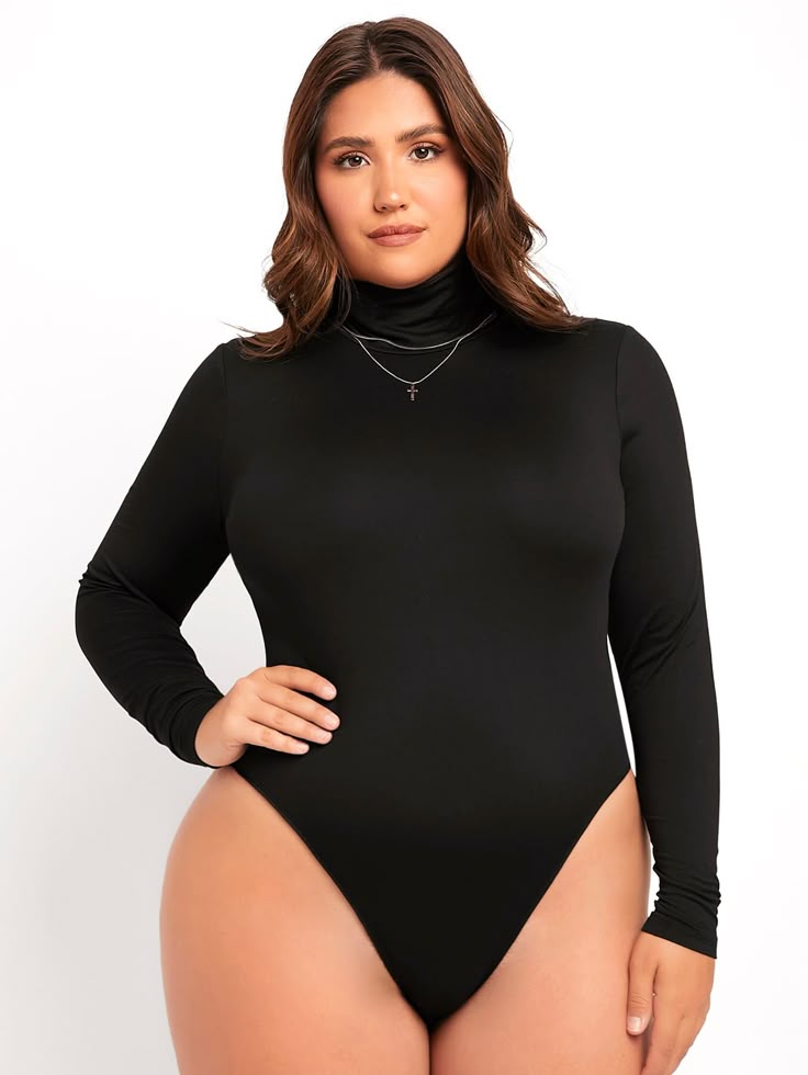 Evolushein Plus High Neck Slim Fit Tee Bodysuit Tee Bodysuit Plus