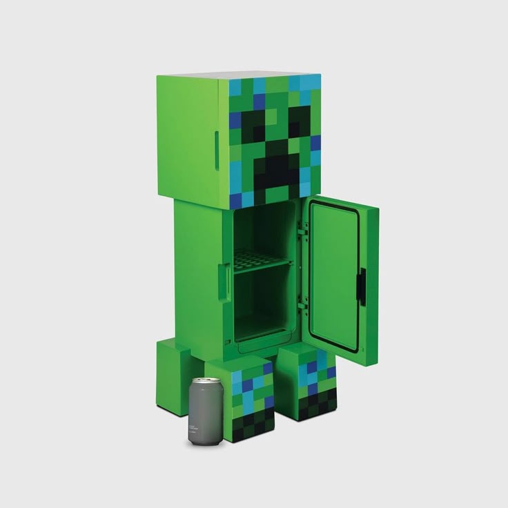 Minecraft Charged Creeper Figural Mini Fridge Minecraft Room