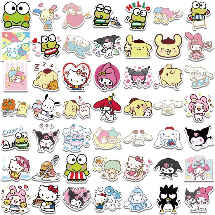 Sanrio Stickers Cute Stickers Waterproof Stickers Hello Kitty