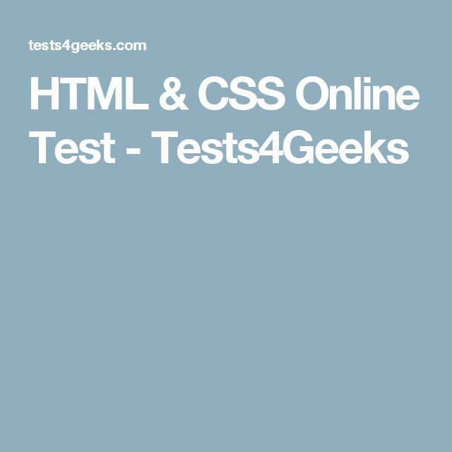 A Blue Background With The Words Html And Css Online Test Tests4geeks