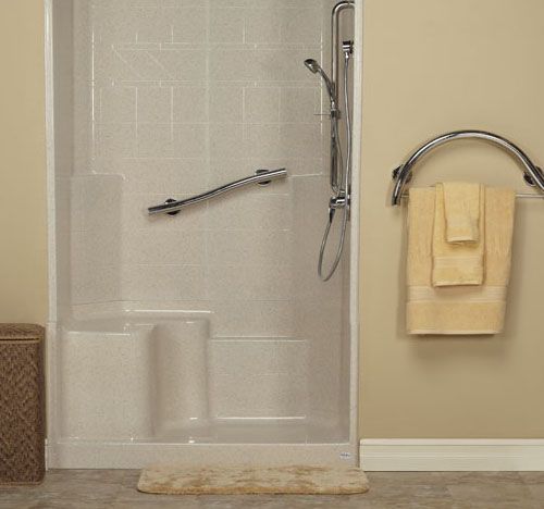48 X 37 Freedom Easy Step Shower Left Seat Freedom Showers Shower Stall Shower Grab Bar