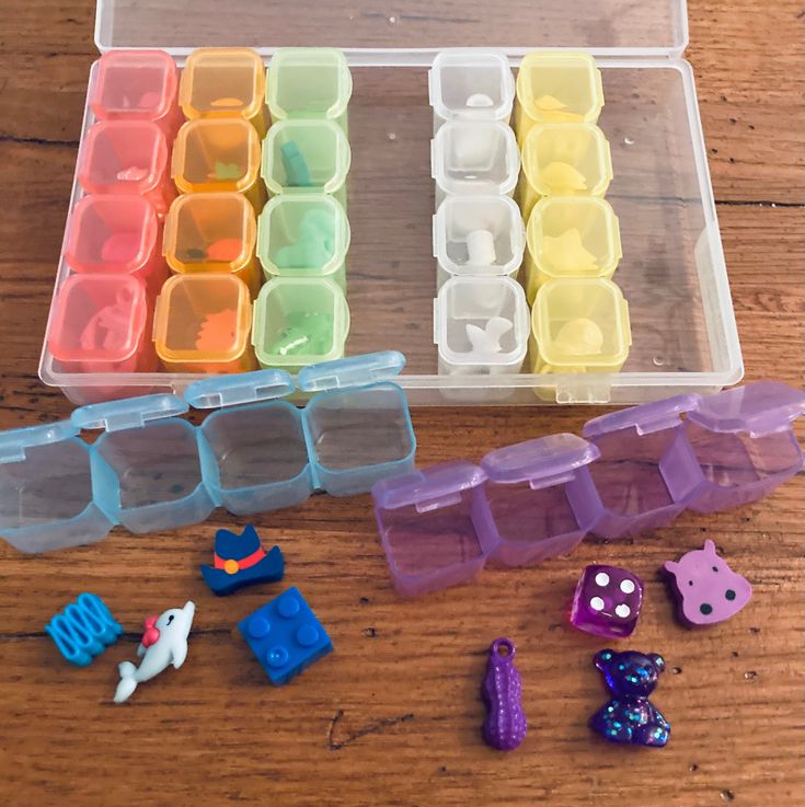 Color Sorting Objects In Case Sorting Activity Rainbow Trinkets For Color Sorting Activity I Spy