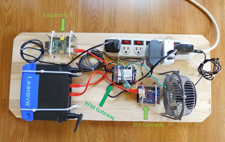 An Electronic Device Is Connected To Wires And Other Electrical Equipment On A Wooden Table Top