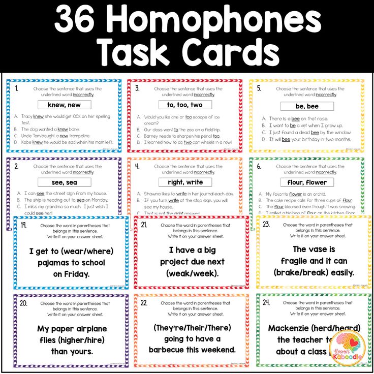 the three homophones task cards for students to use the three homophones task cards for students to use