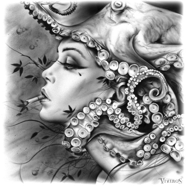 Octopussy Iii Mens Perfect Tee By Brianmviveros Design By Humans Щупальца Татуировки