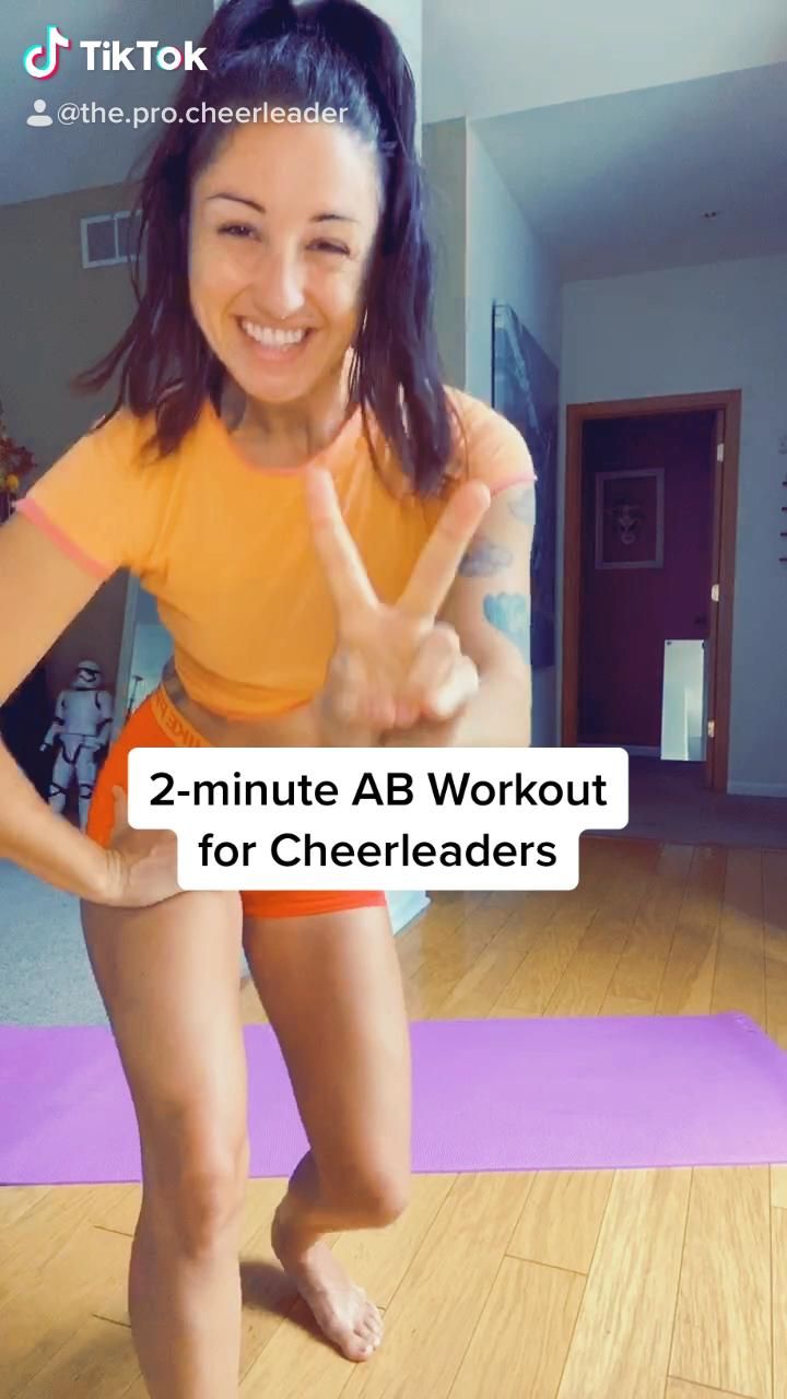 2 Minute Ab Workout Video Abs Workout Workout Videos Cheerleading Workout