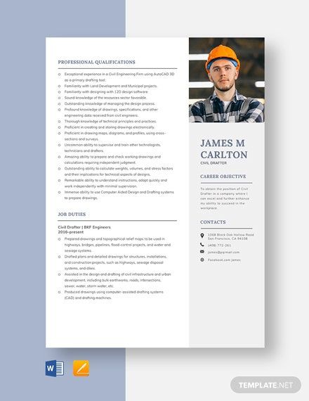 Civil Drafter Resume - Download in Word, Apple Pages | Template.net ... Civil Drafter Resume - Download in Word, Apple Pages | Template.net ...