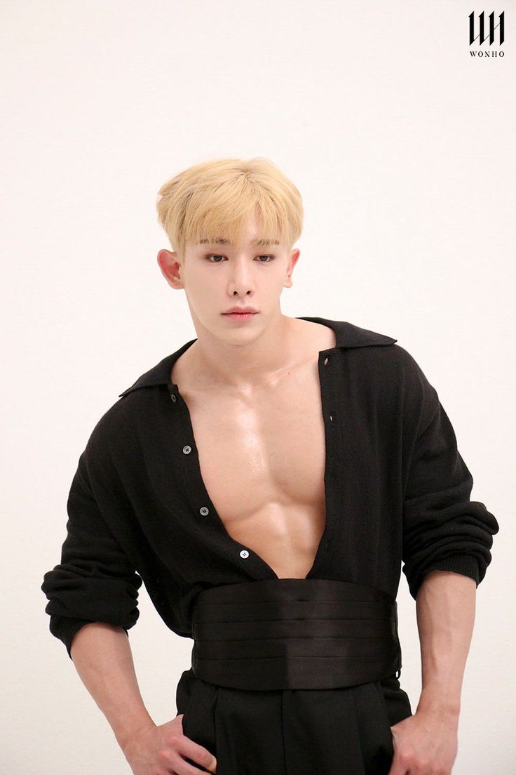 Sensual Handsome Asian Men Won Ho Monsta X Wonho Body Poses Professional Dresses Mens