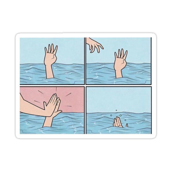 An Image Of Someones Hand In The Water With Their Hands Out To Each Other