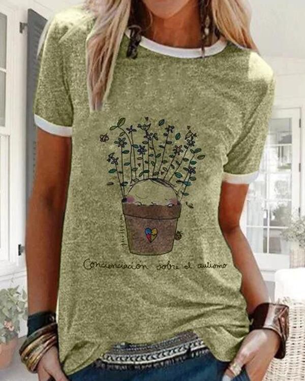 Women Two Different Pattern Comfy T Shirt Plus Size T Shirts Types