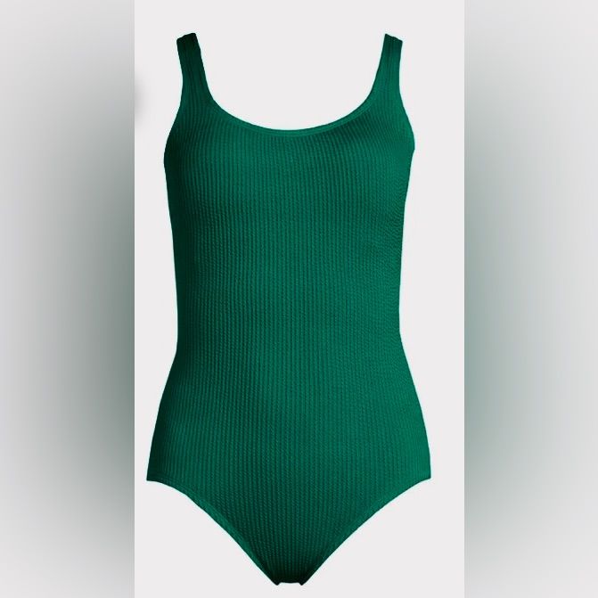 One Piece Crinkle Texture Green Bathing Suit In 2024 Green Bathing