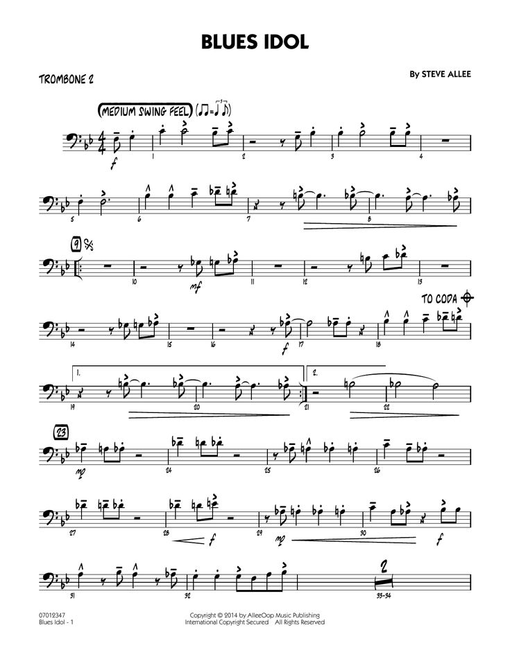 Steve Allee Blues Idol Trombone 2 350458 Sheet Music Notes Chords Pdf Music Notes Sheet