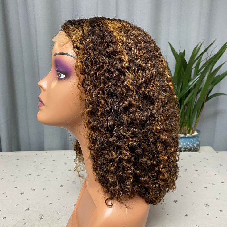 Customized Piano Color Funmi Pixies Curl Wig Raw Indian Hair Natural