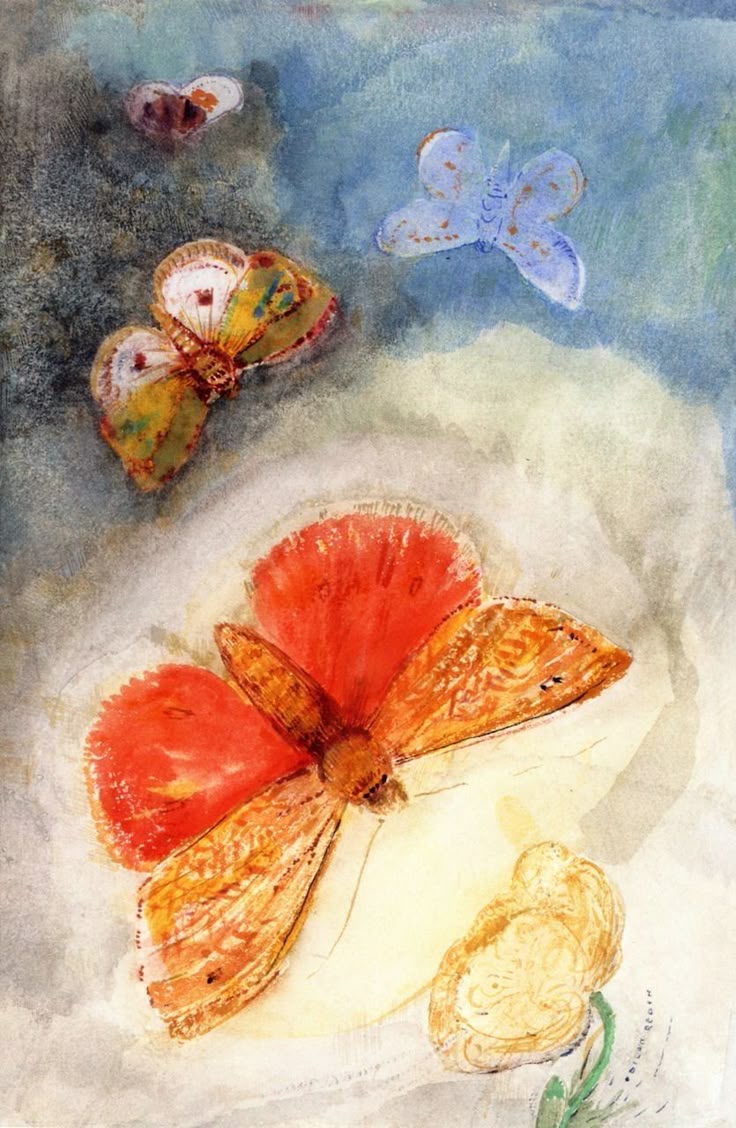 Odilon Redon 1840 1916 ~ Flowers And Butterflies Odilon Redon