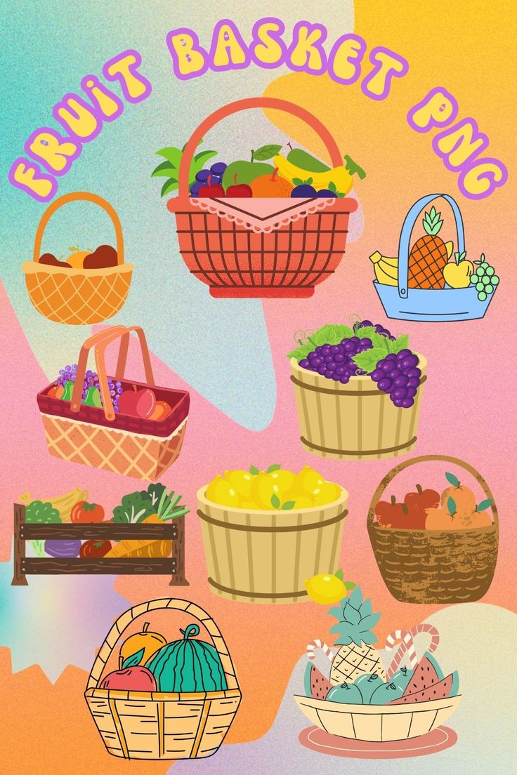 Fruit Png Fruit Basket Clipart Commercial Use Png Fruit Sticker Png