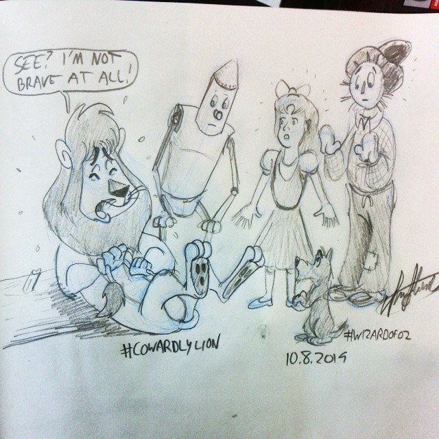 Dailydoodle Dailydoodle Cowardlylion Wizardofoz Oz Lion Doodle Drawing Sketch