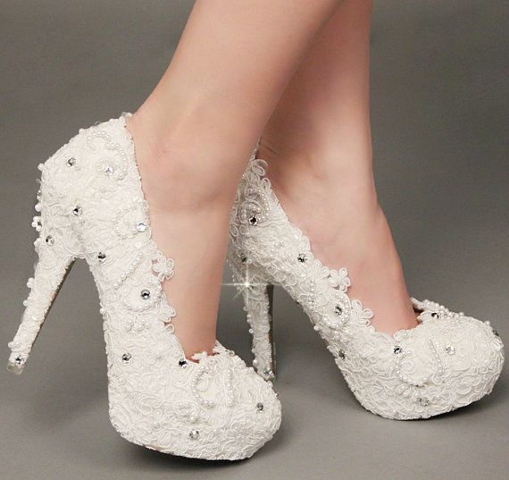 Wedding Shoes Lace Bridal Shoes Pearl Bridal Shoes By Jojoangelly Lace Bridal Shoes Wedding