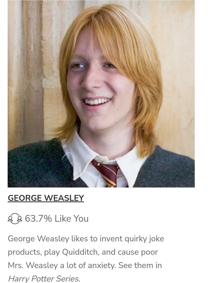 George Weasley Harry Potter George Weasley Weasley Harry Potter Weasley