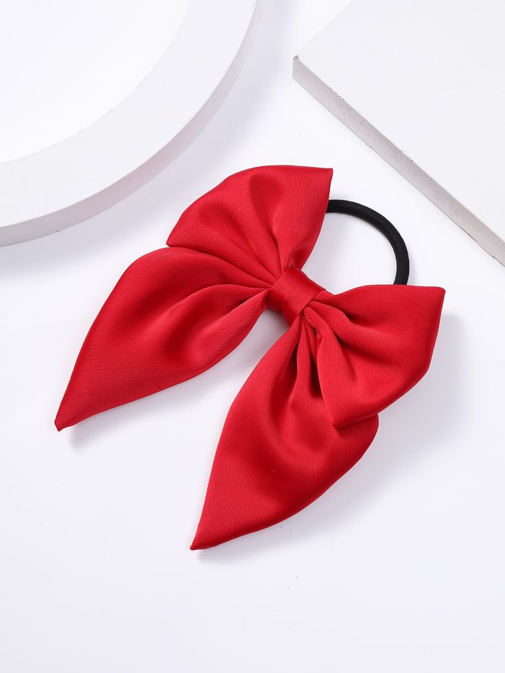 Bow Decor Hair Tie Hair Ties Red Hair Bow Fabric Bows