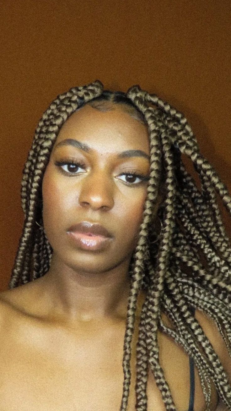 Protective Hairstyles For Black Women Brown Box Braids Styles Natural Hairstyles For Black