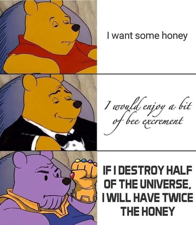 Winniethepooh Thanos 37threalm Clean Funny Memes Funny Friday Memes Daily Funny