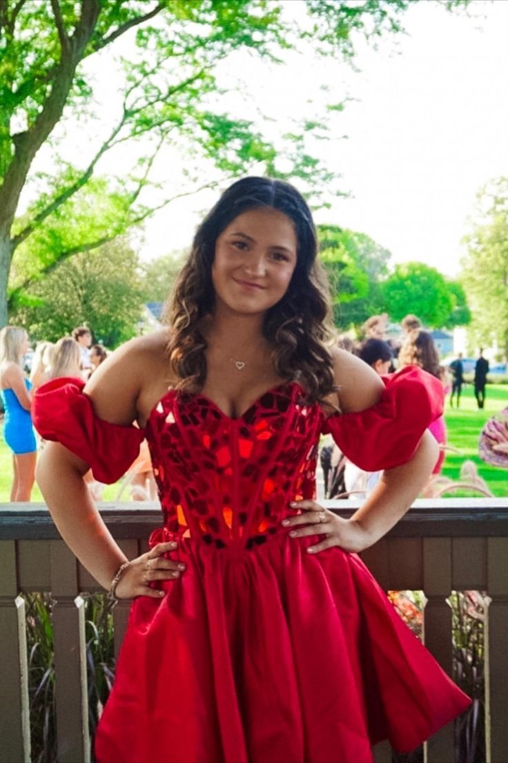 Sweetheart Red Mirror Sequin Short Homecoming Dress Red Mirror Blue