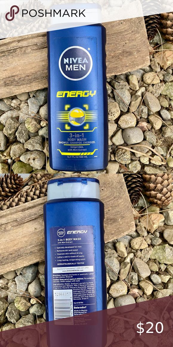 Nivea Men® Energy 3 In 1 Body Wash 169 Fl Oz With Mint Extracts New Body Wash Mint
