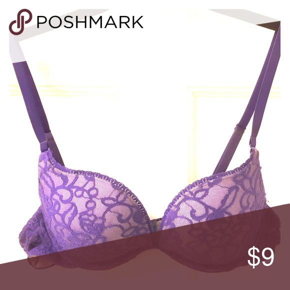 Sale Victorias Secret 😍 Purple Lacey Pushup Bra Push Up Bra Bra Quality Bras