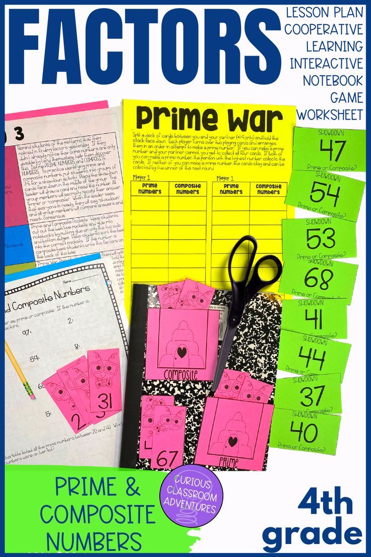 Prime And Composite Numbers Math Game Review Activities And Practice Worksheets Interactive