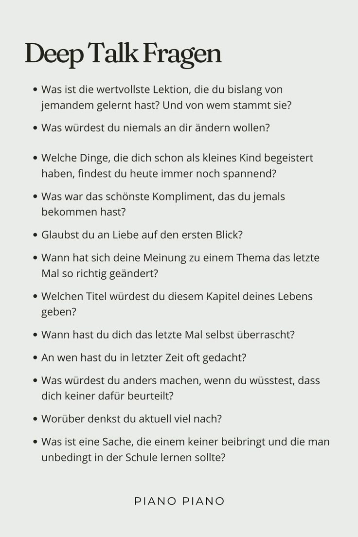 Deep Talk Fragen Für Tiefgründige Gespräche Fragen Zum Nachdenken