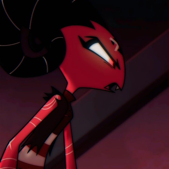 A Cartoon Character With An Evil Look On Her Face And Hands Behind Her Head Staring At