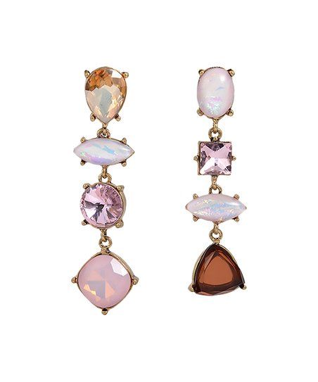 Ella & Elly Pink & Orange Rhinestone Geometric Drop Earrings | Drop ... Ella & Elly Pink & Orange Rhinestone Geometric Drop Earrings | Drop ...