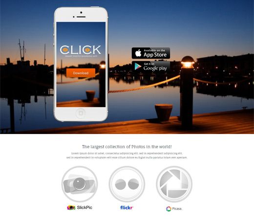 Click Free Responsive Html5 Css3 Mobileweb Template Mobile App Templates Mobile Website
