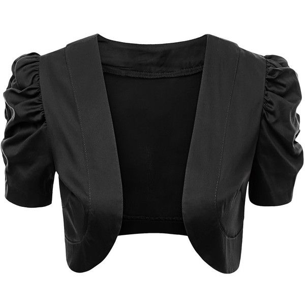 Doublju Women Cotton Satin Stretchy Fabric Short Bolero Shrug Plus Size Plus Size Shrugs
