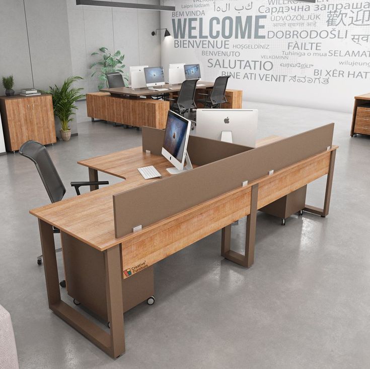 Creative Furniture Sleek Design Series Adjoining Two Seater Office Workstation Cluster Table