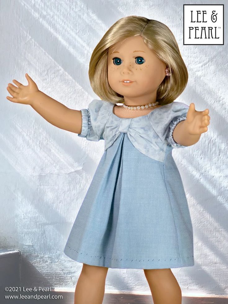 Landp 1038 The T Bow Front Dress Pattern For 18 Inch Dolls Such As